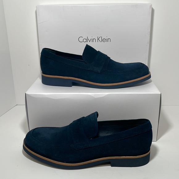 Calvin Klein Blue Suede Shoes Mens